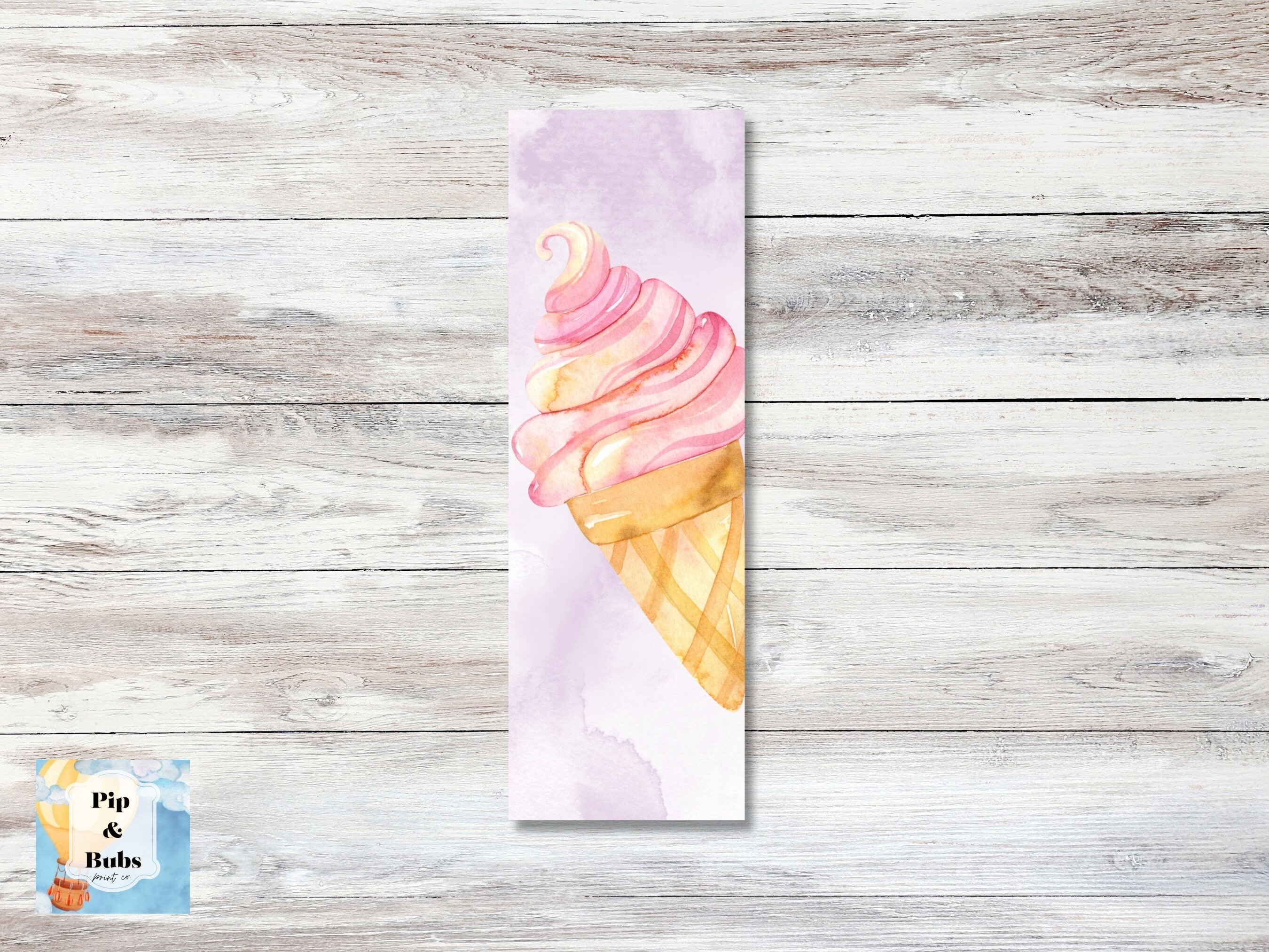 Kids Printable Bookmarks Ice Cream Treats Set of 4 Girls Gift Book ...