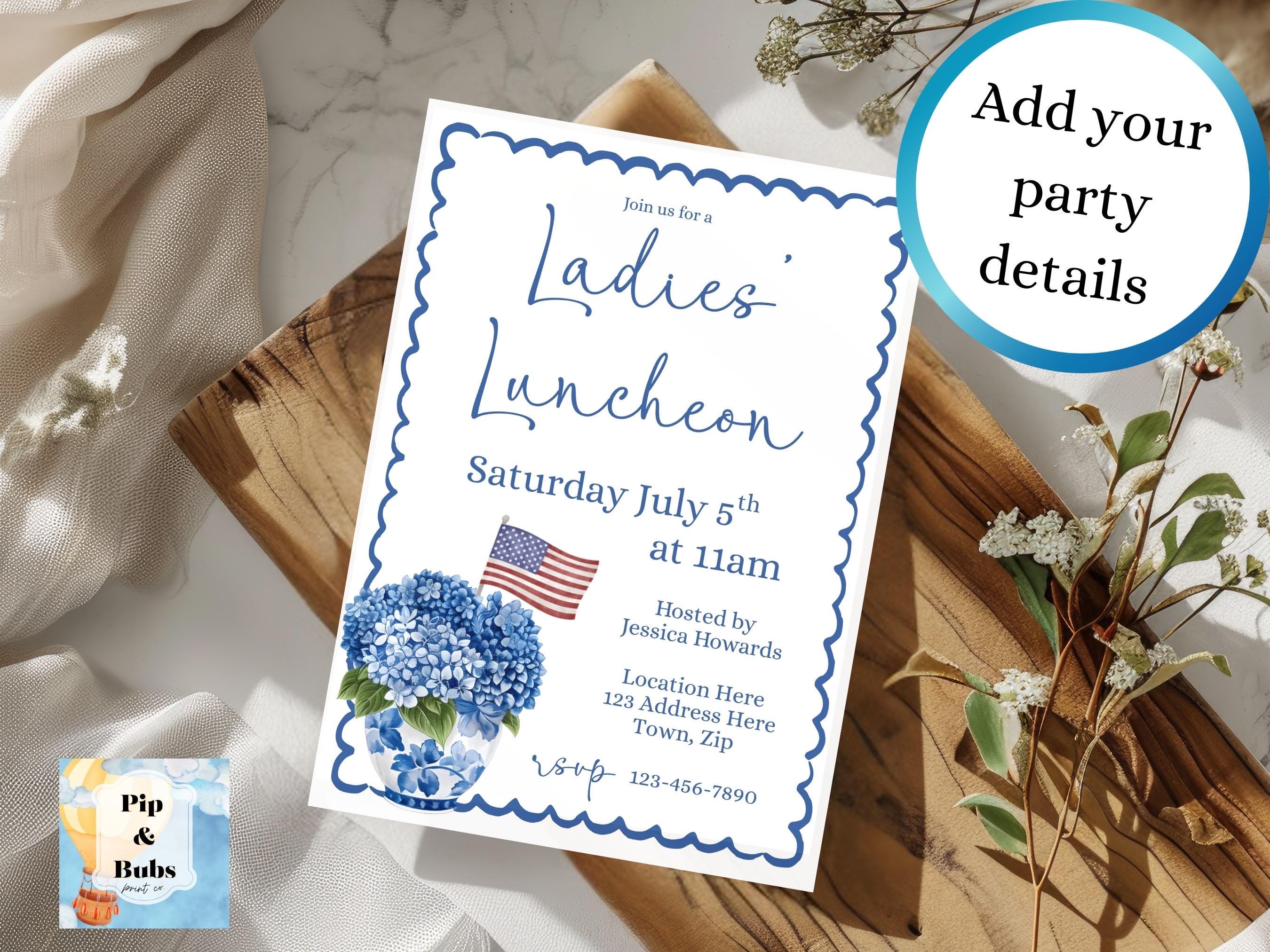 Ladies Luncheon Editable Invitation Canva Invitations Digital Invite ...