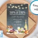Charcuterie Party Editable Invitation Sips and Dips Invite Wine Snacks ...