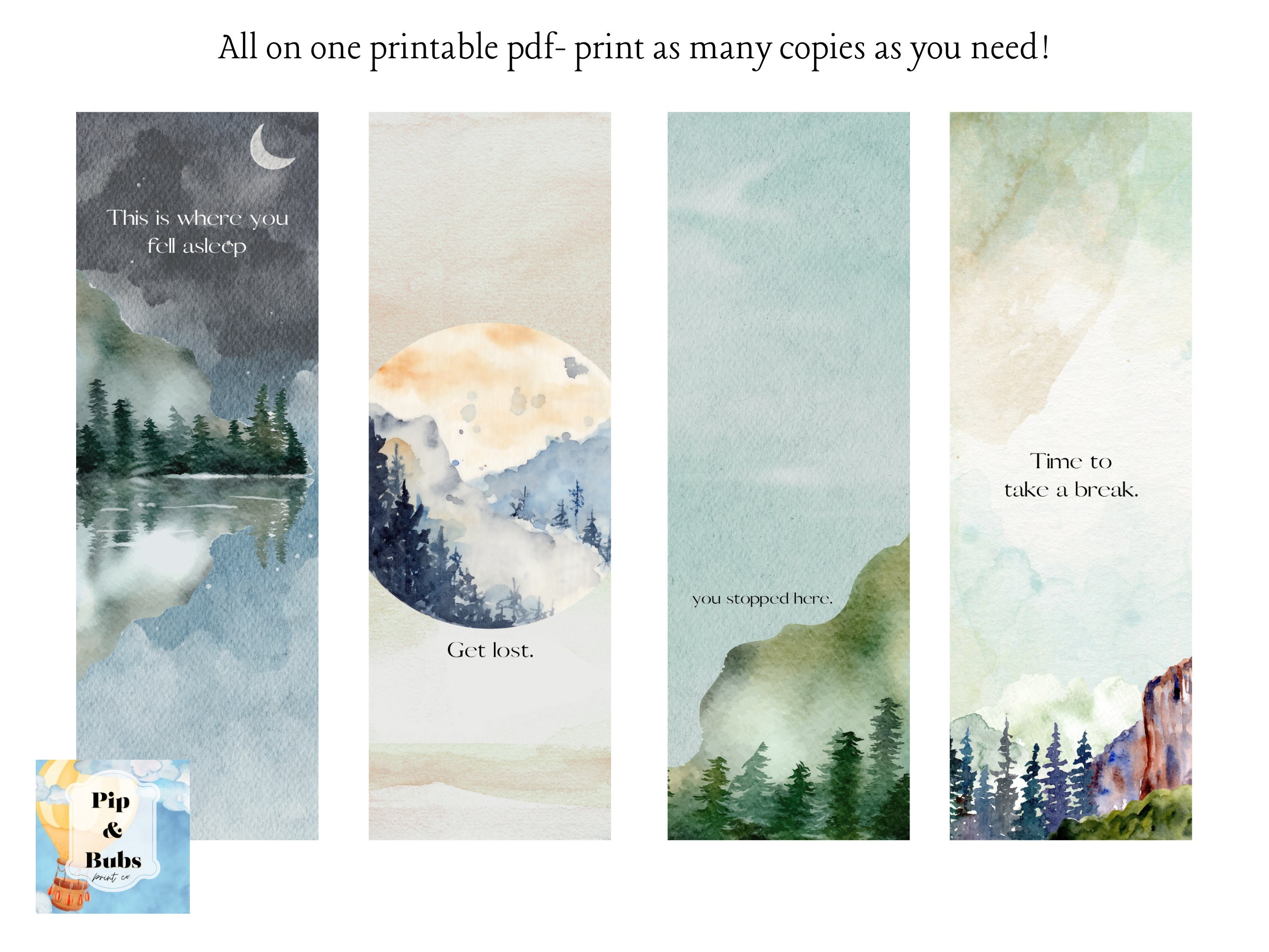 Printable Bookmarks for Men Mountain Father’s Day Gift for Him Funny ...