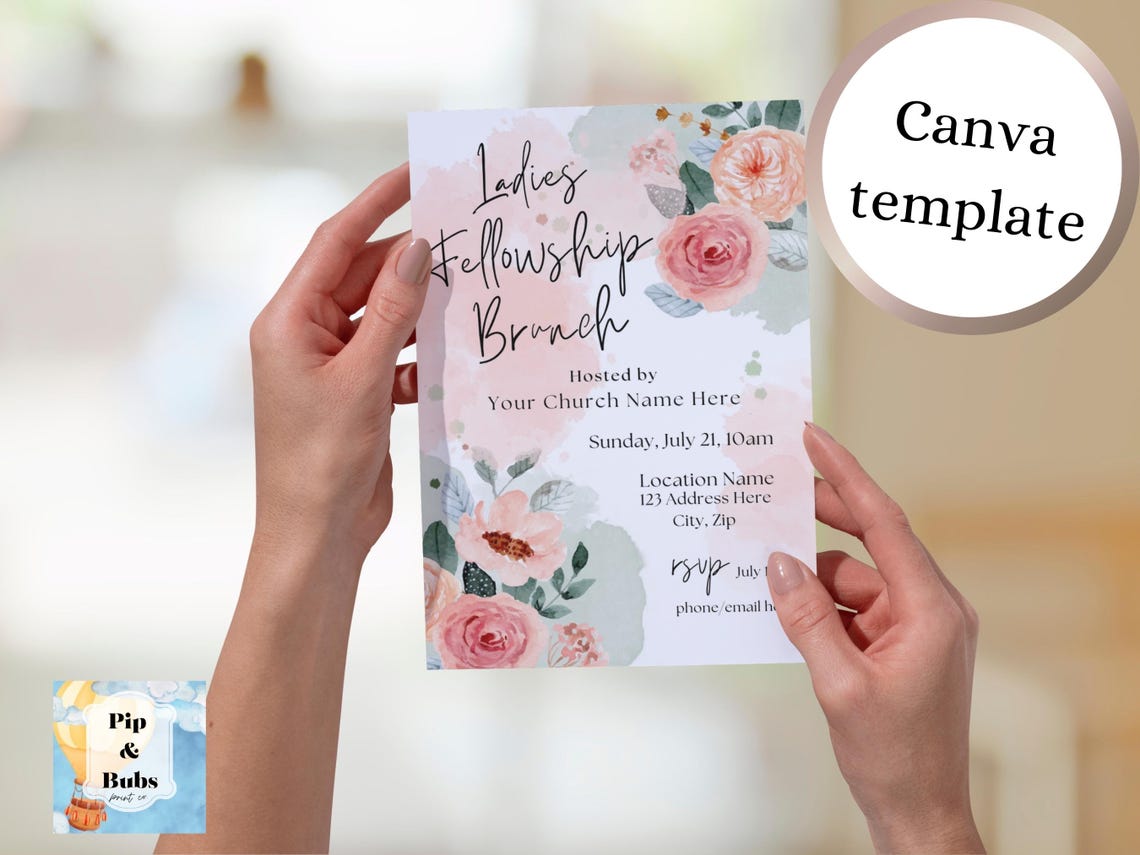 Women’s Fellowship Editable Invitation Ladies Brunch Christian Bible ...