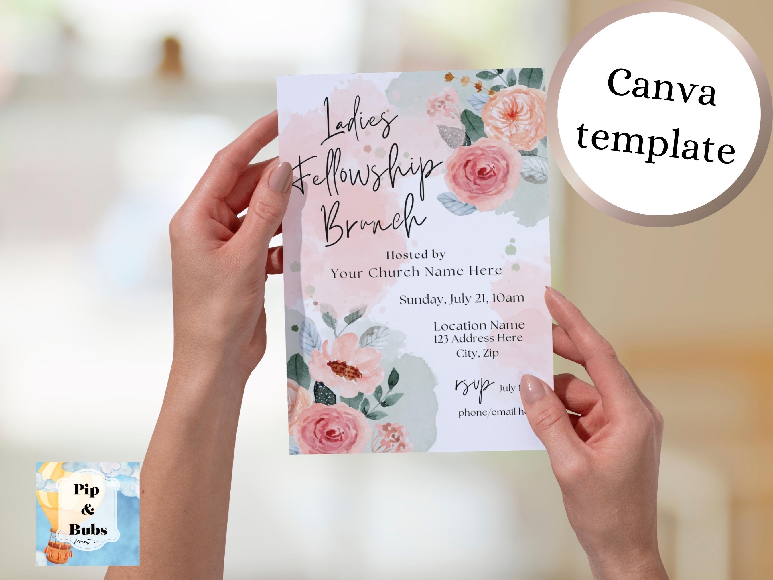 Women’s Fellowship Editable Invitation Ladies Brunch Christian Bible ...