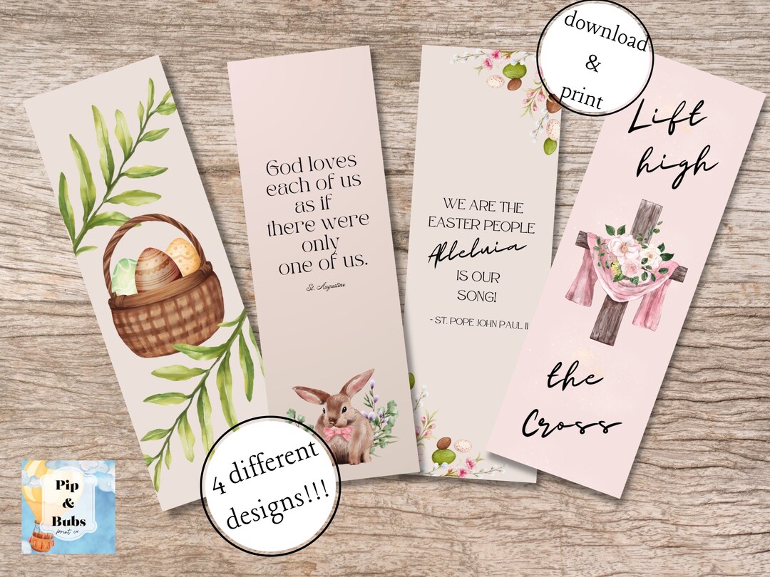 Catholic Inspirational Easter Printable Bookmarks- 4 Designs Inspiring ...