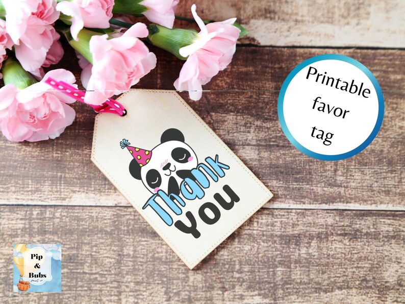 Panda Birthday Printable Party Favor Tags Panda Party Girls Birthday - Etsy