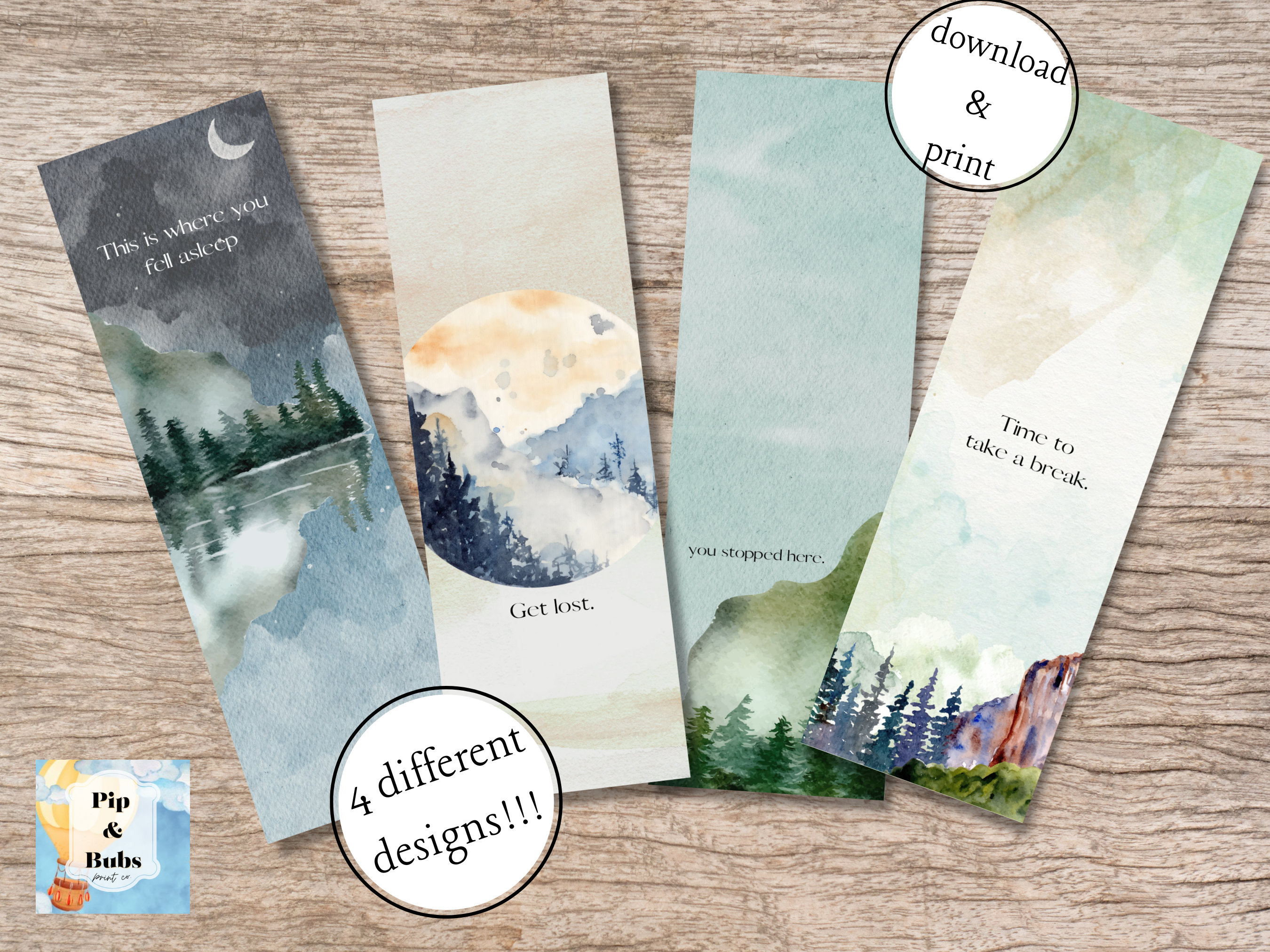 Printable Bookmarks for Men Mountain Father’s Day Gift for Him Funny ...