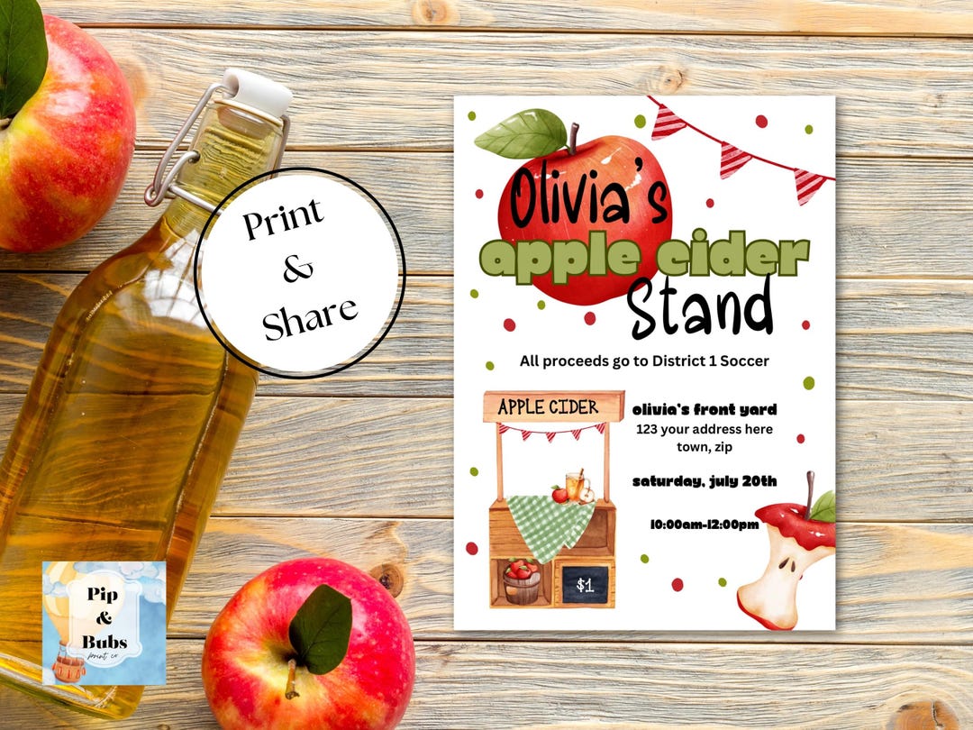 Apple Cider Stand Digital Flyer for Printing and Social Media Digital ...
