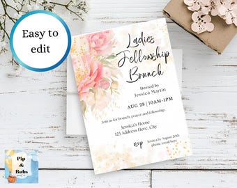 Women’s Fellowship Editable Invitation Ladies Brunch Christian Bible ...