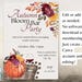Bloom Bar Editable Invitation Autumn Fall Themed Flower Arrangement ...
