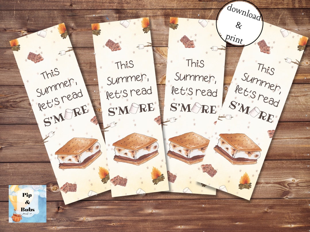 Smores Printable Bookmarks Summer Reading Lets Read Smore - Etsy