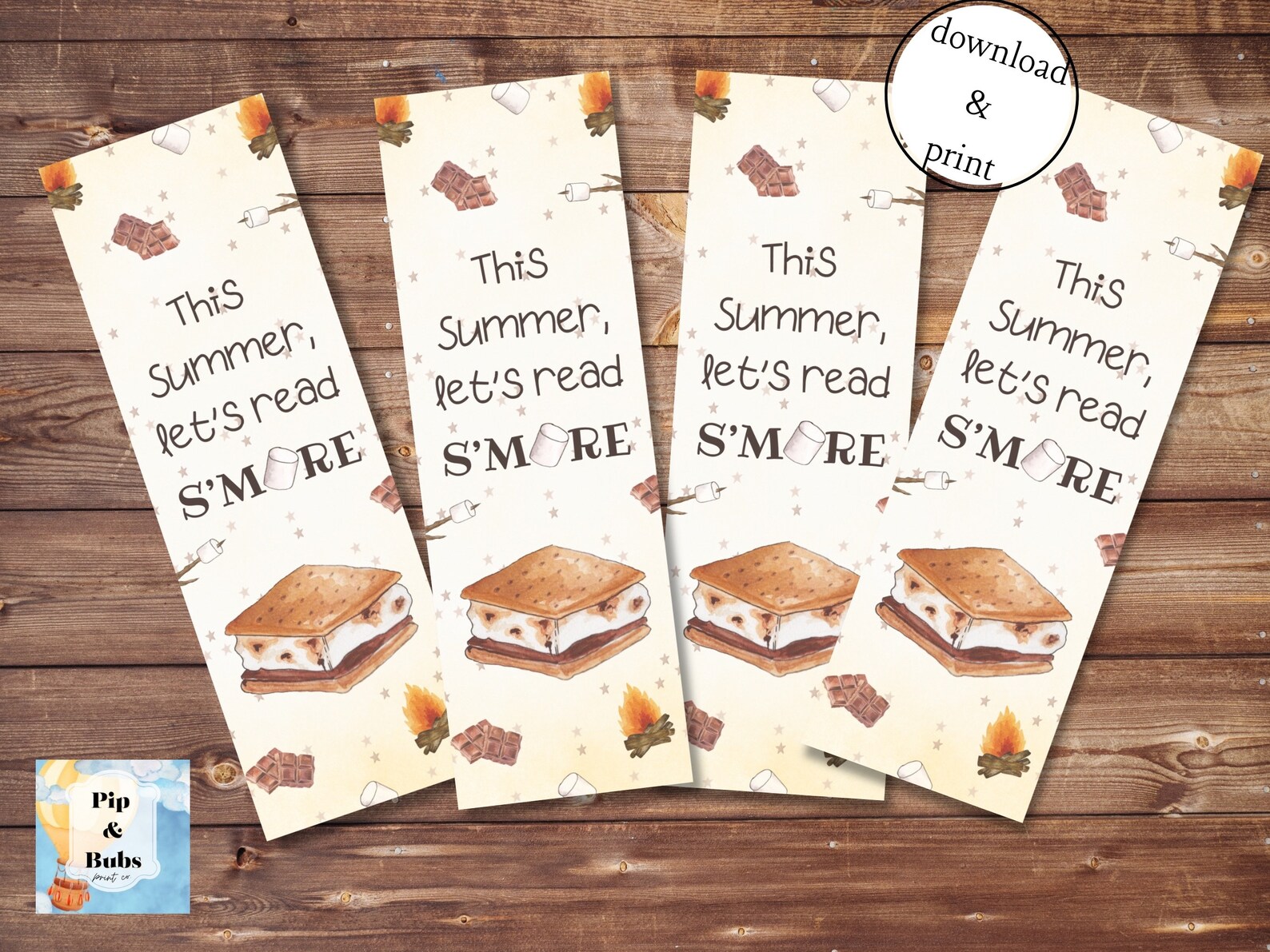 Smores Printable Bookmarks Summer Reading Lets Read Smore - Etsy