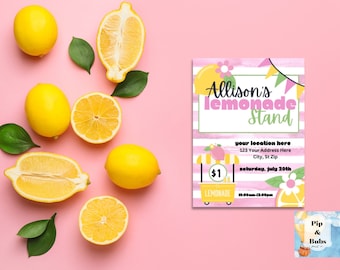 Lemonade Stand Flyer Template Editable Flyer Printable Flyer or Use ...