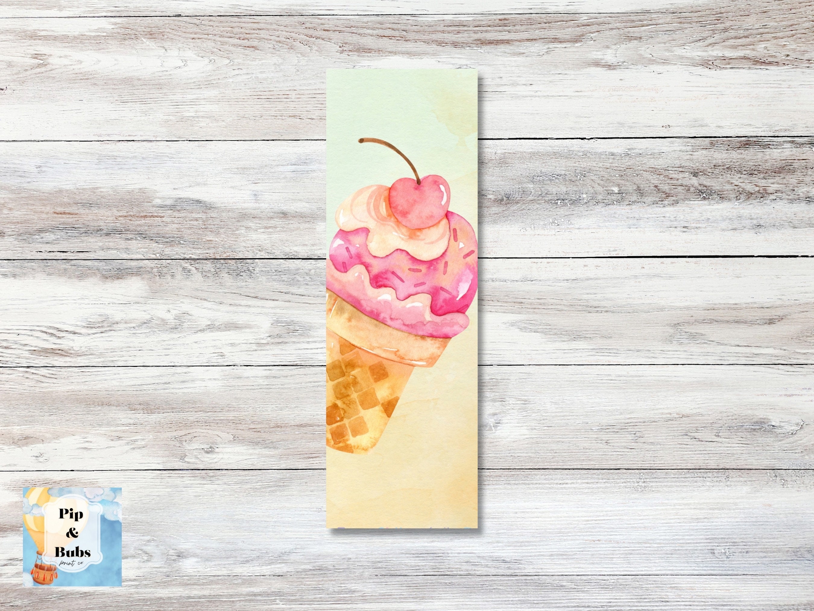 Kids Printable Bookmarks Ice Cream Treats Set of 4 Girls Gift Book ...