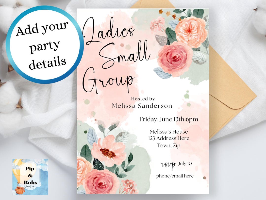 Women’s Small Group Editable Invitation Ladies Christian Bible Study ...
