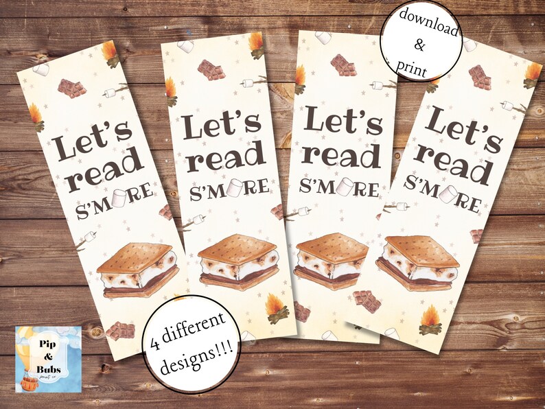 Let’s Read S’more Printable Bookmarks S’mores Digital Download Kids ...