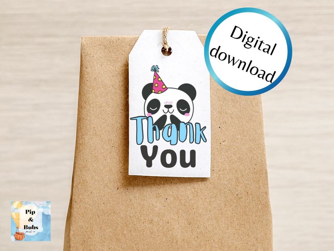 Panda Birthday Printable Party Favor Tags Panda Party Girls Birthday - Etsy