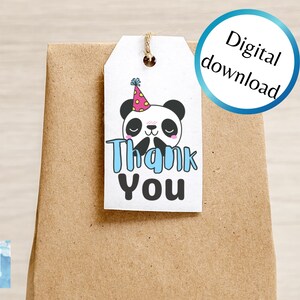 Panda Birthday Printable Party Favor Tags Panda Party Girls Birthday - Etsy