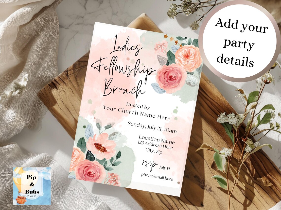 Women’s Fellowship Editable Invitation Ladies Brunch Christian Bible ...