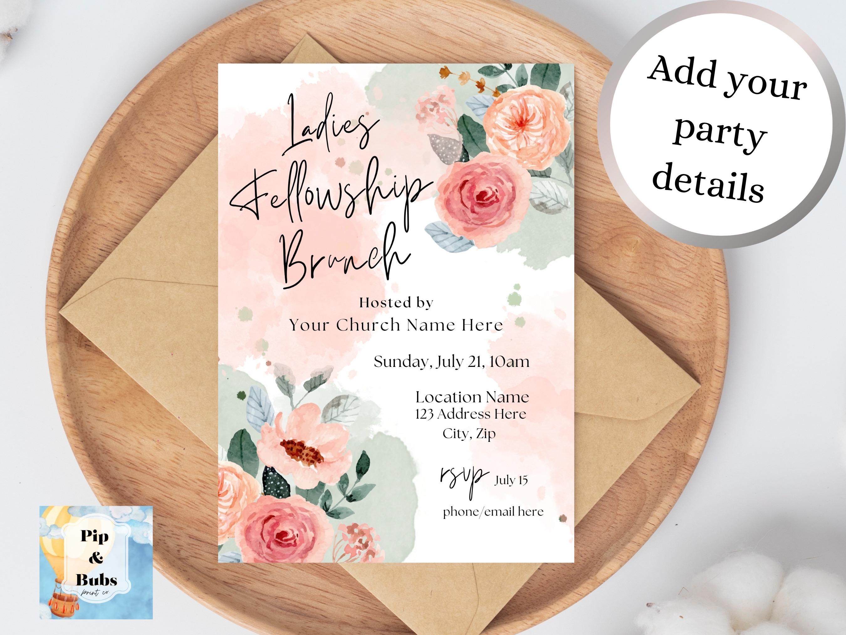 Women’s Fellowship Editable Invitation Ladies Brunch Christian Bible ...