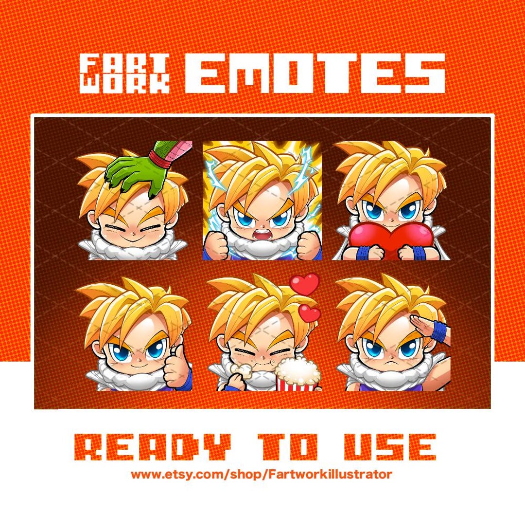 Saiyan Chibi Twitch Emotes and Kick Emotes - Etsy