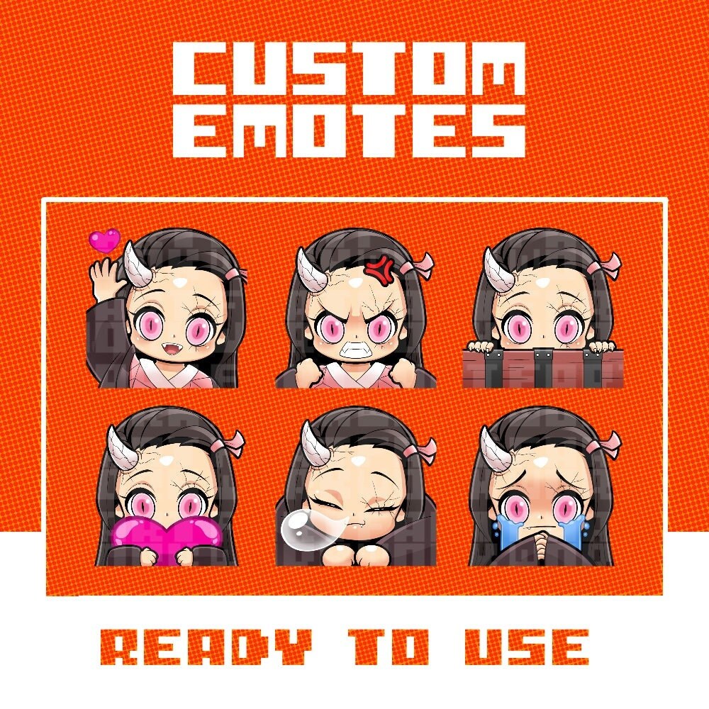 Samurai Demon Girl Chibi Twitch Emotes and Kick Emotes - Etsy