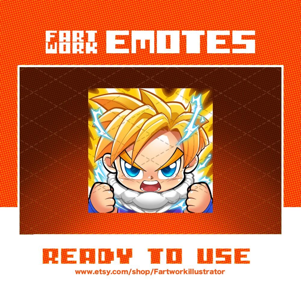 Saiyan Chibi Twitch Emotes and Kick Emotes - Etsy