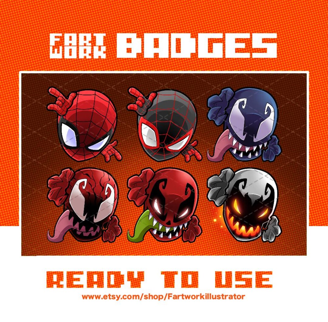 Spider Sub Badges Ready to Use Twitch Sub Badges or Kick Sub Badges ...