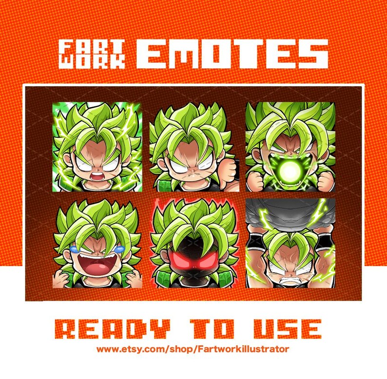 Saiyan Legend Chibi Twitch Emotes and Kick Emotes - Etsy