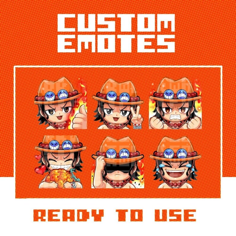 Pirate Fire Chibi Anime Style Twitch Emotes or Kick Emotes - Etsy