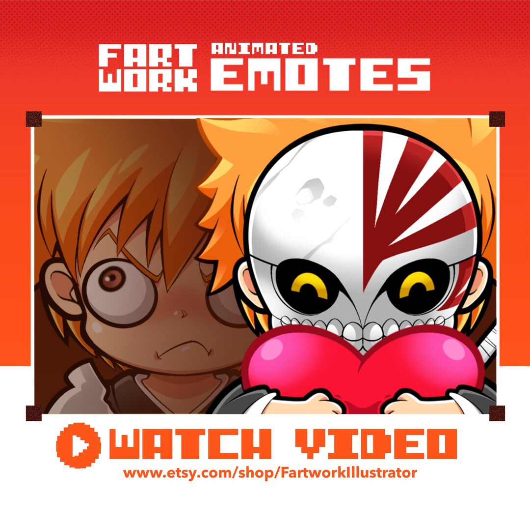 2 Animated Emotes Love and Derp Chibi Shinigami for Twitch, Kick, and ...