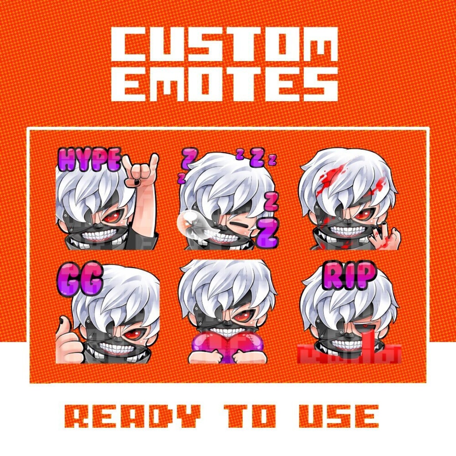 Vampire Anime Chibi Emotes for Twitch and Kick - Etsy