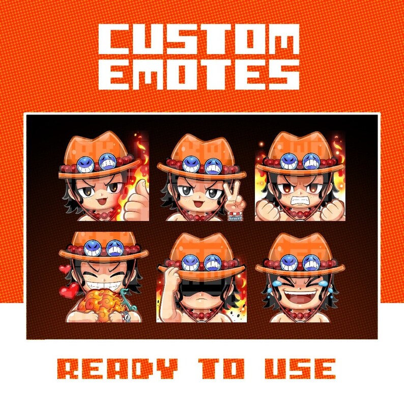 Pirate Fire Chibi Anime Style Twitch Emotes or Kick Emotes - Etsy