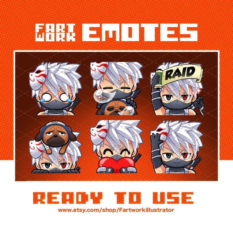 Ninja Anbu Shinobi Chibi Twitch Emotes Anime Style Twitch Emotes or ...