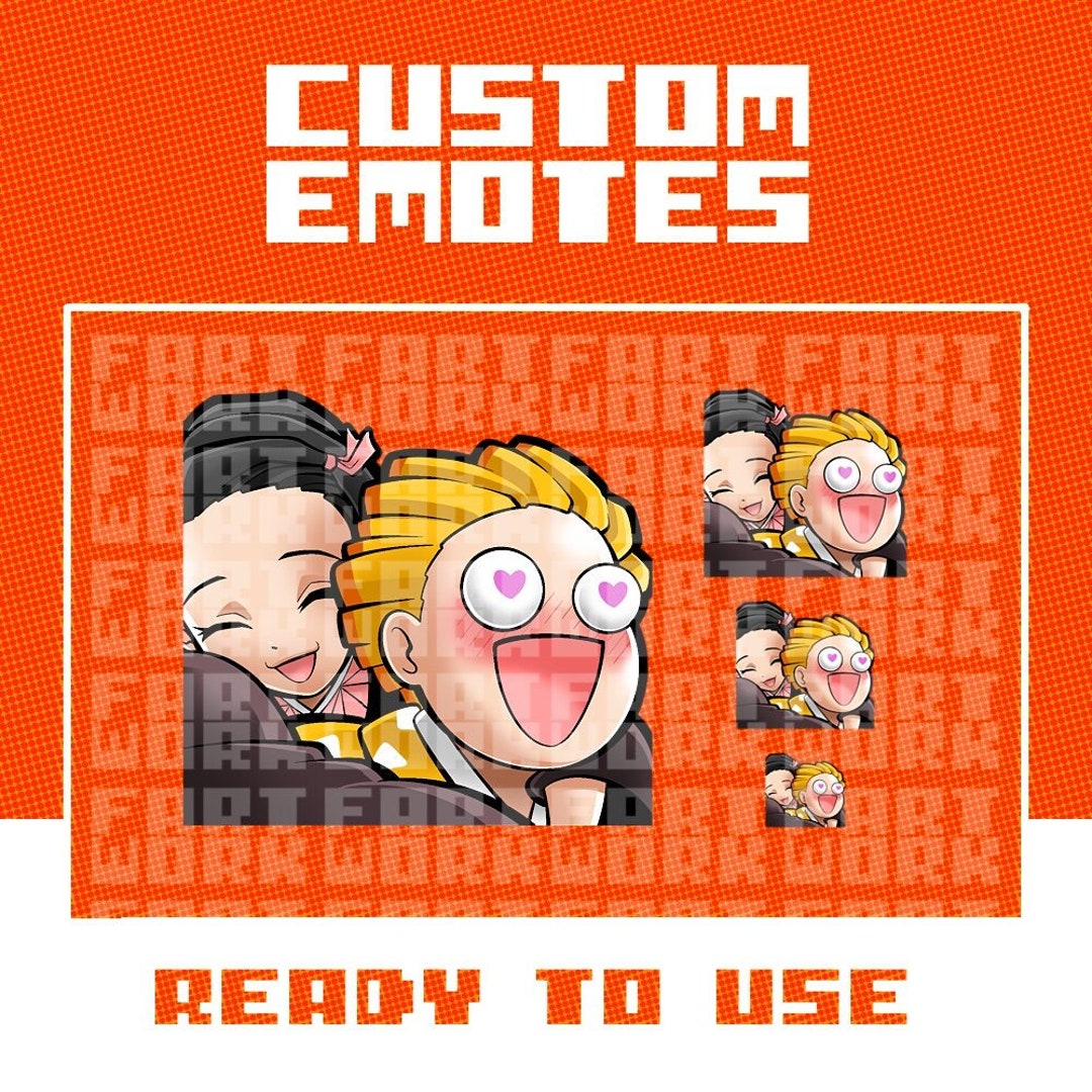 Zenitsu and Nezuko Chibi Demon Slayer Twitch Emotes and Kick - Etsy