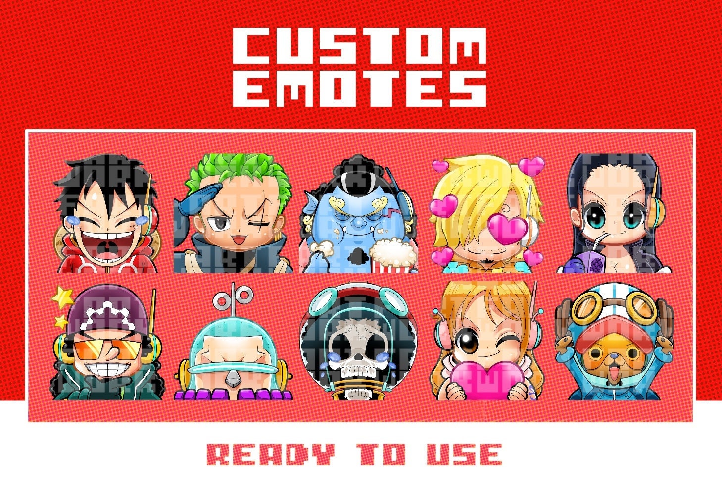 Pirates Team Emotes With Egghead Costum for Twitch or Kick Emotes - Etsy