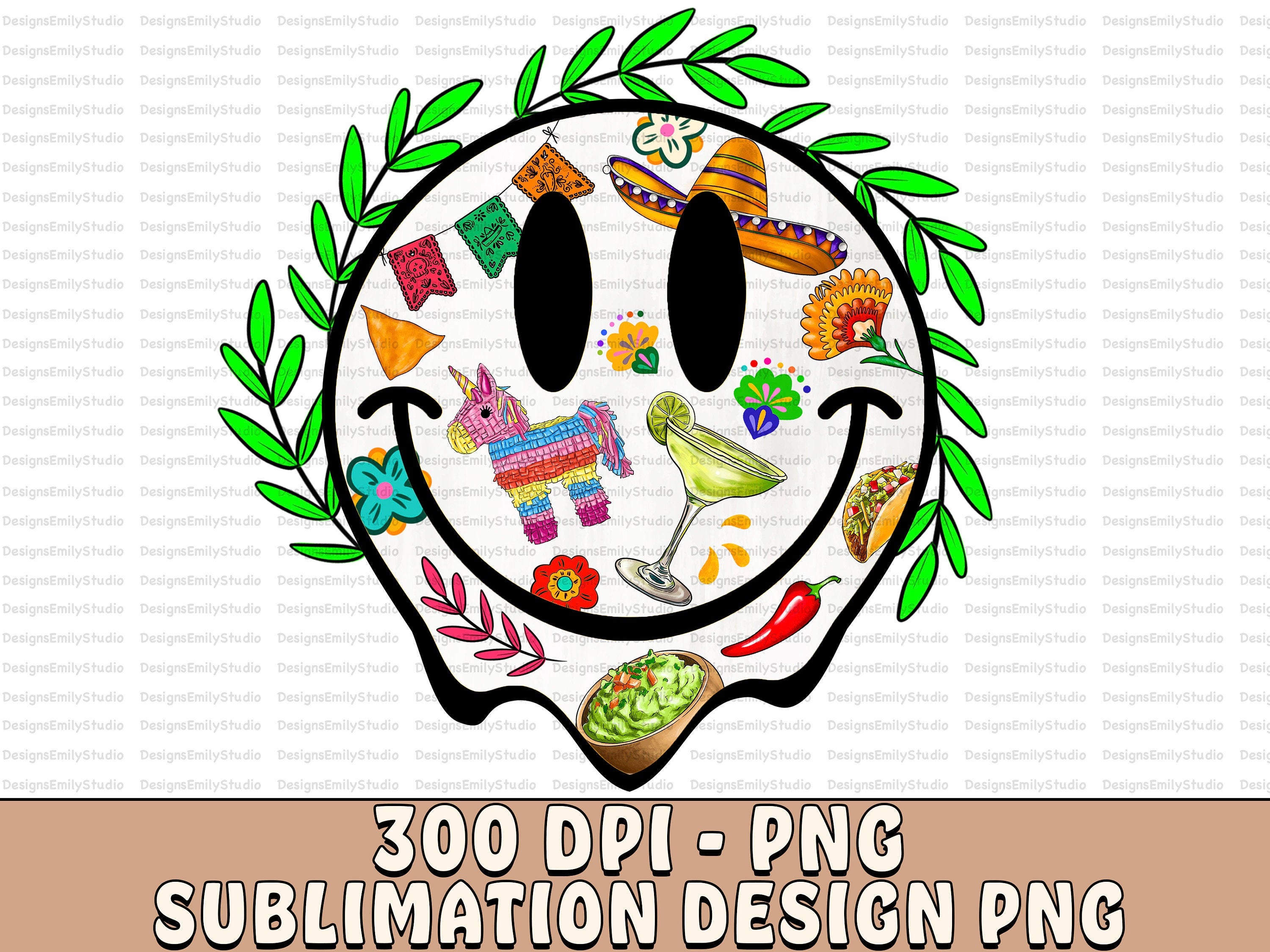Mexican Smiley Face Png Sublimation Design Download, Cinco De Mayo Png ...