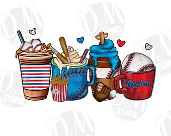 Baseball Coffee Cups Png Sublimation Design, Baseball Png, Sport Png ...