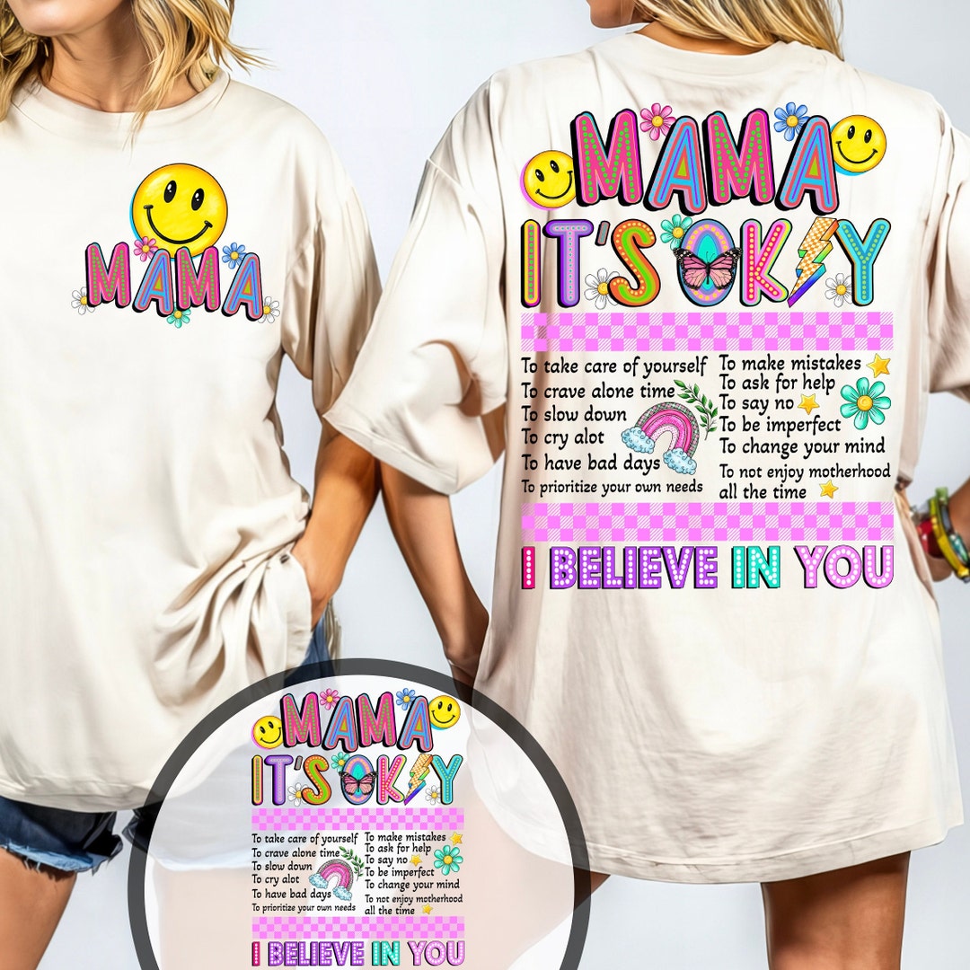 Retro Mama It's Okay PNG Digital File Sublimation Design, One Mental ...