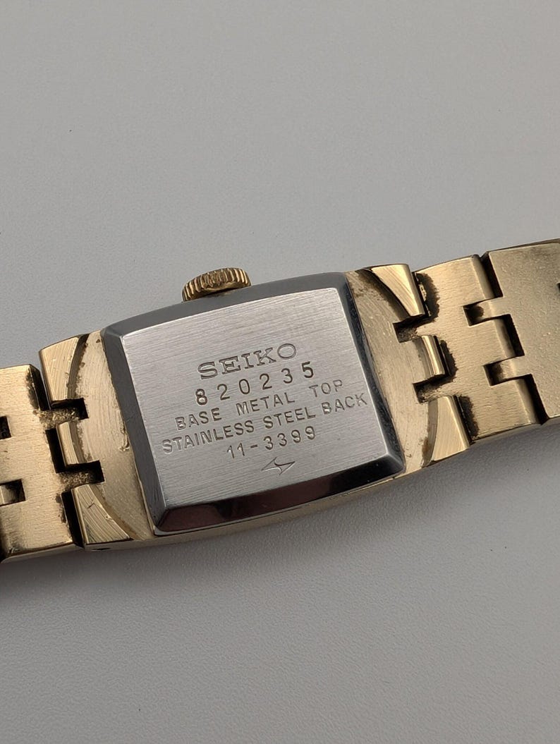 Vintage Seiko Mechanical Ladies Watch Basketweave Dial + Bracelet Gold ...