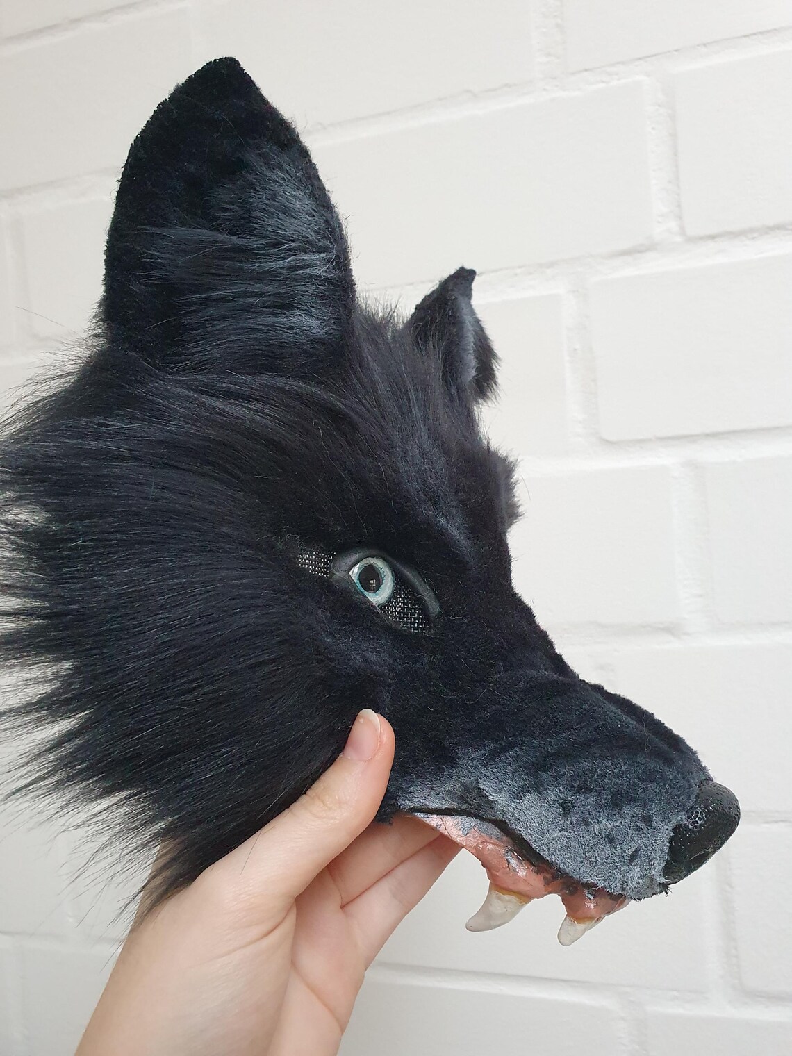 Therian Mask Hyper Realistic Snarling Black Wolf / Larp Mask - Etsy