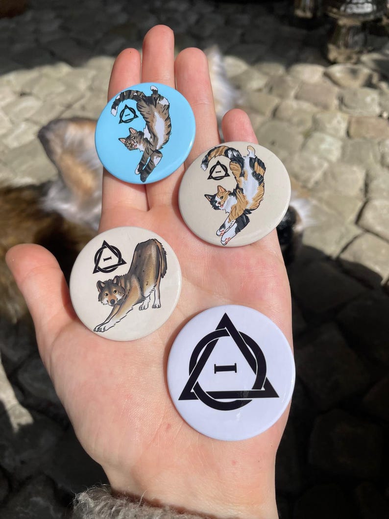 Therian Pins Wolf/cat/symbol - Etsy