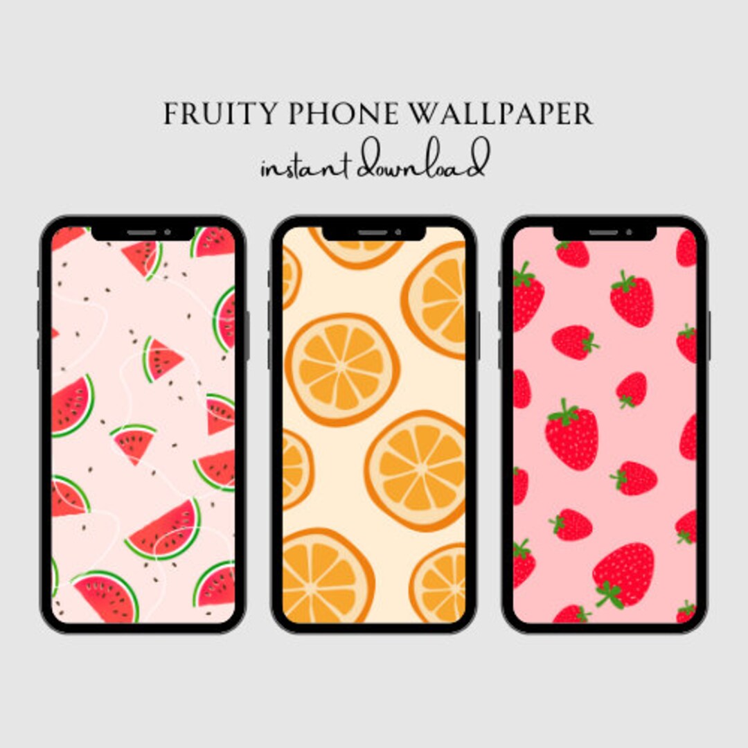 Fruity Phone Wallpaper - Set of 3 - Etsy