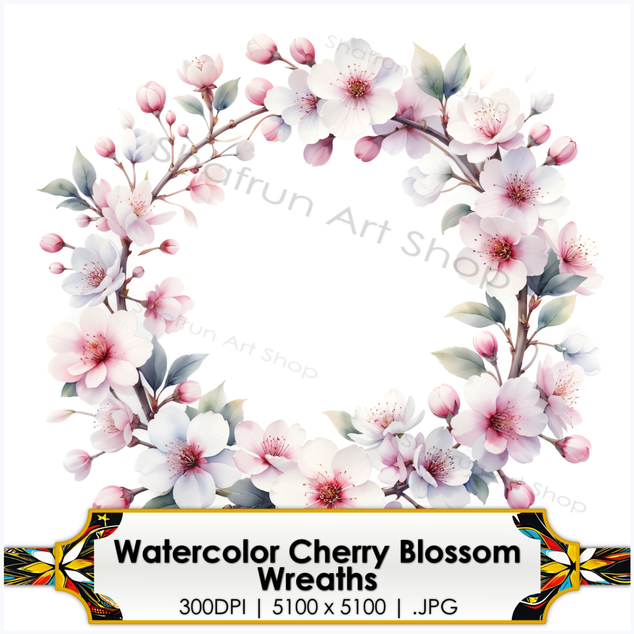 Watercolor Cherry Blossom Clipart Cherry Blossom Card Making Background ...