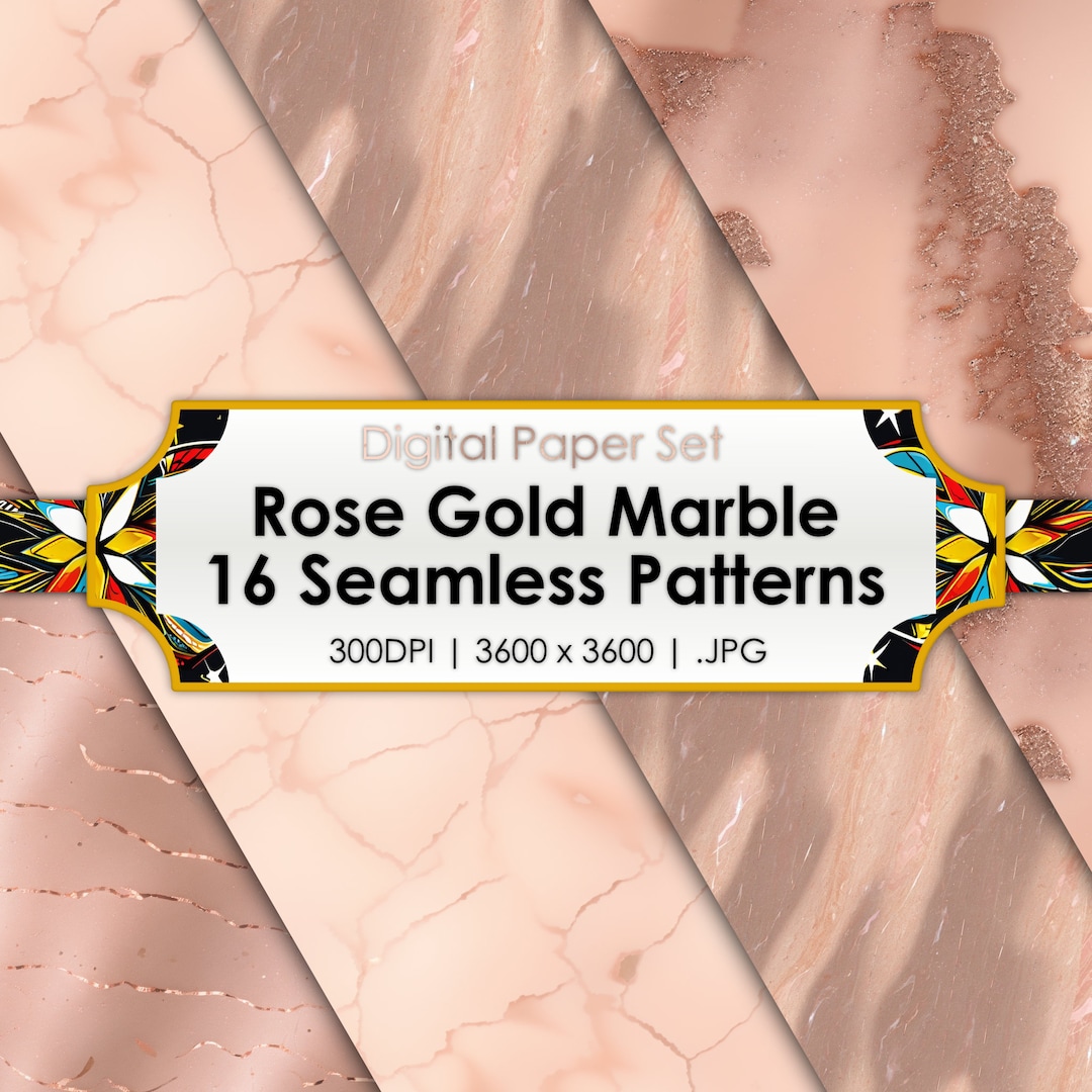 Rose Gold Marble Digital Paper, Seamless Rose Gold Marble Textures ...