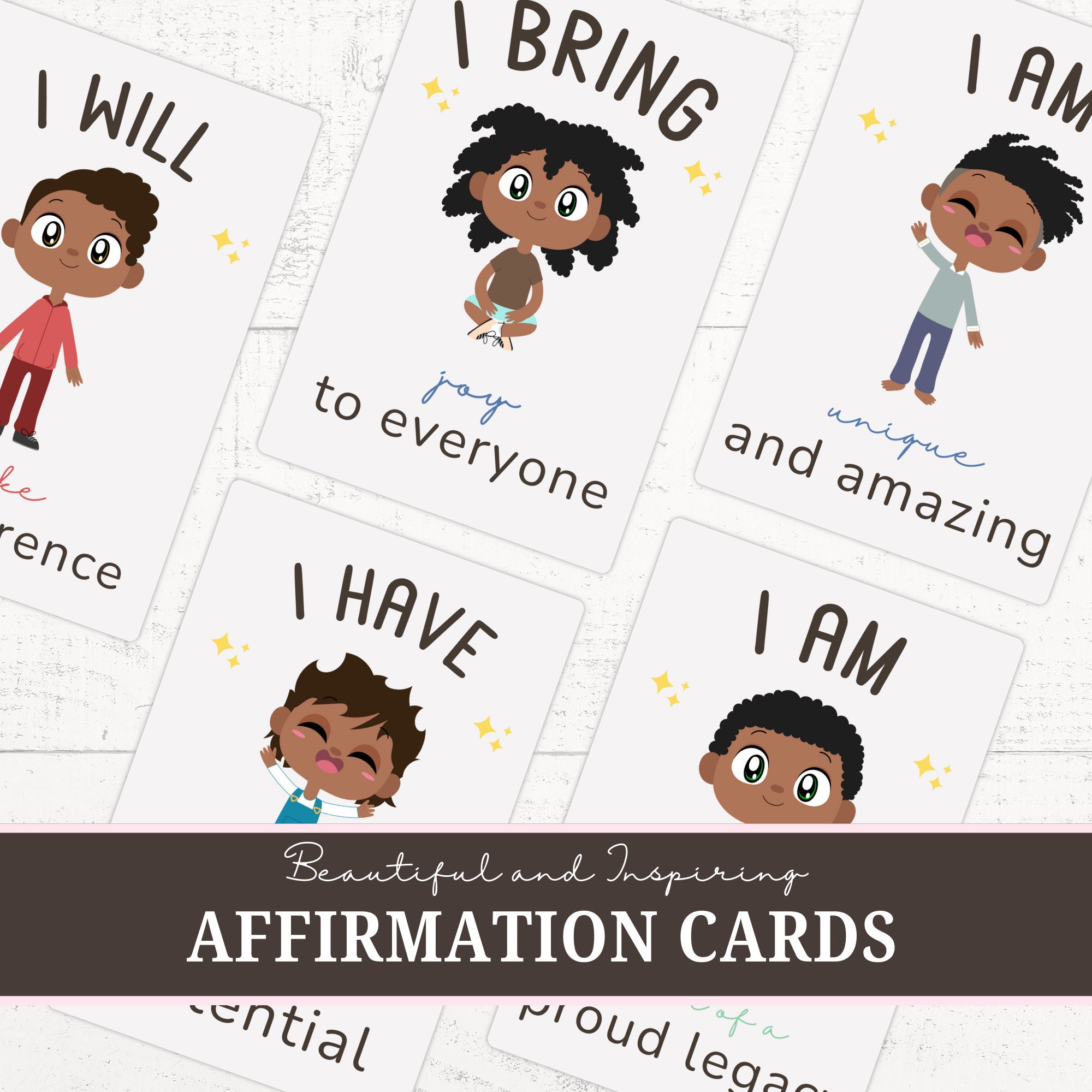 Positive Affirmations Cards Printable for Black Kids & Toddlers | Kids ...