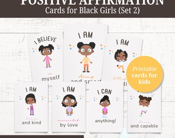 Positive Affirmations Cards Printable for Black Kids & Toddlers | Kids ...