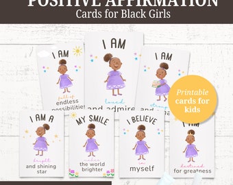 Positive Affirmations Cards Printable for Black Kids & Toddlers | Kids ...