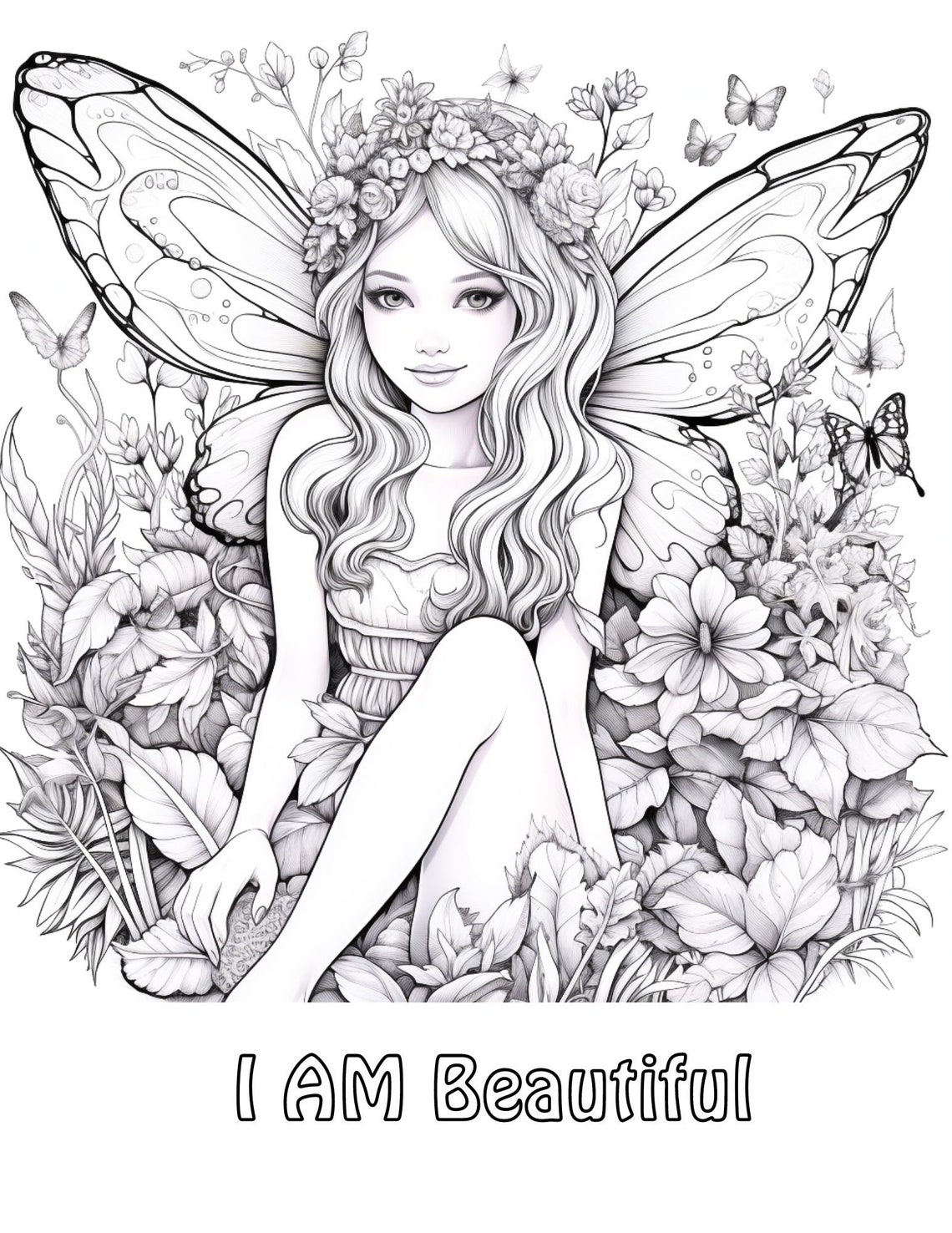 Fairy Coloring Pages, Faeries, Fairies, Adult Coloring Page, Kids ...