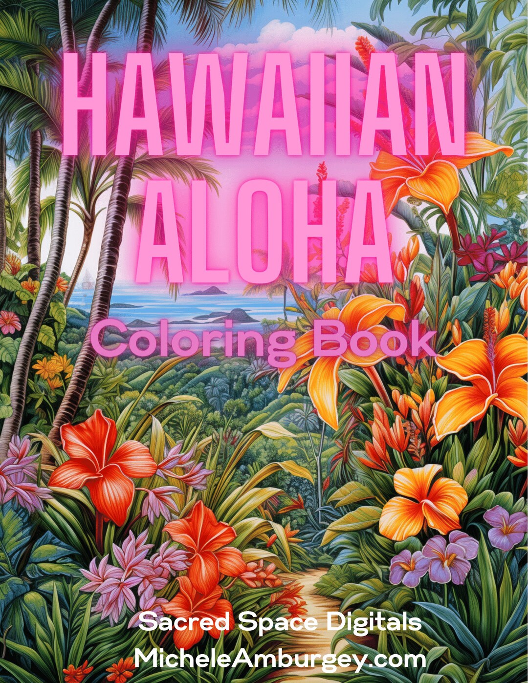 Hawaiian Aloha Coloring Book, Tropical, Tropical Coloring, Waterfalls ...