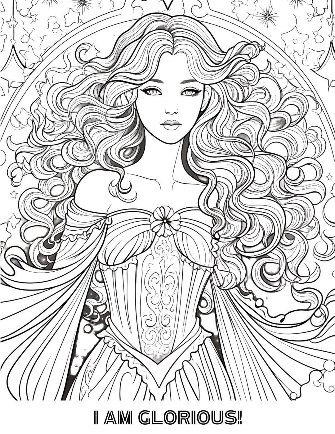 Angel Coloring Page, Angels, Glorious, Adult Coloring, Kids Coloring ...