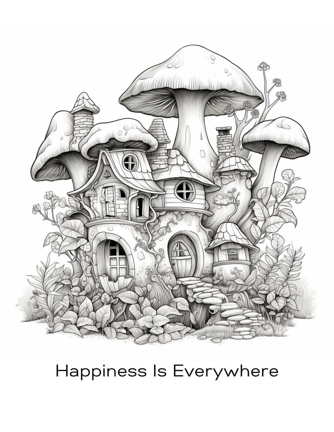22 Fantasy Forest Homes Coloring Book, Tree House, Fairy Home, Forest ...